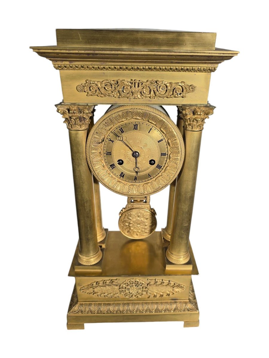 Large Empire and Gilded Bronze Mercury Gilt Clock Portico, 1890s for ...