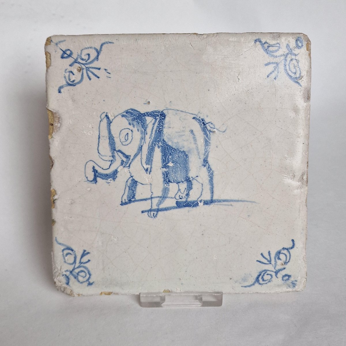 Dutch Most Elephant Tile from Delft, 1625 for sale at Pamono