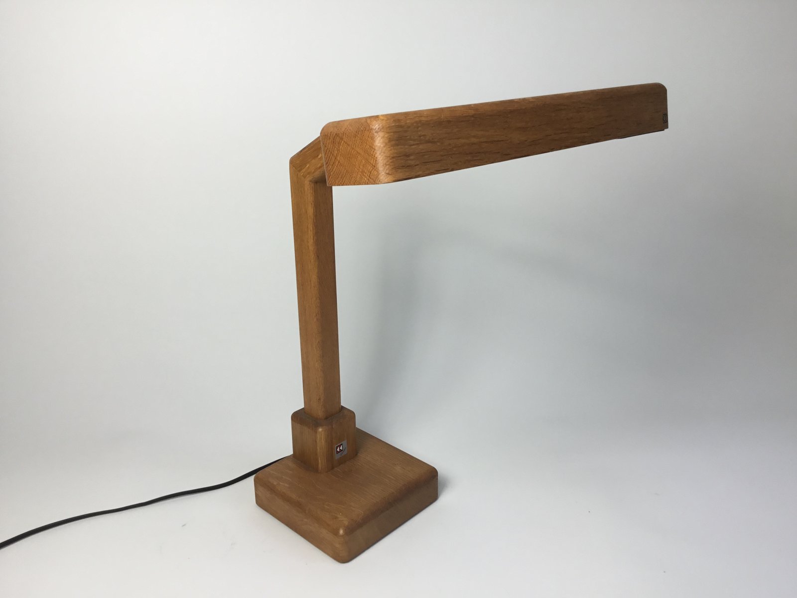 Vintage Schreibtischlampe aus Holz mit Schwanenhals von Kk Crèation ...