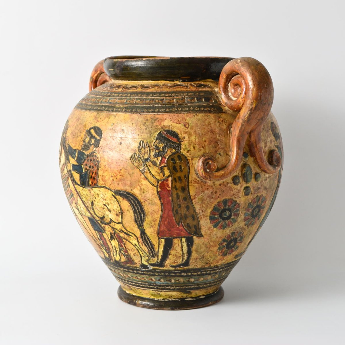 Italian Polychrome Pottery Vase from Pucci, 1930s for sale at Pamono