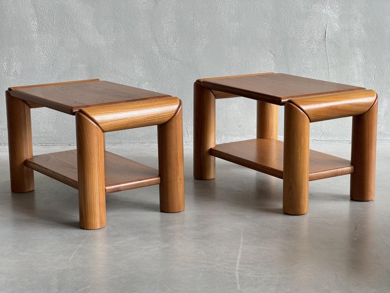 Elm Side Tables, Set of 2 for sale at Pamono