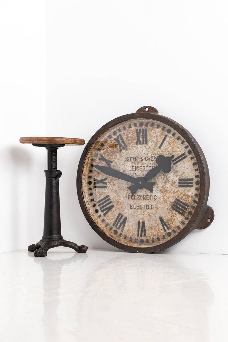 Cast Iron Pulsynetic Wall Clock from Gents of Leicester, 1930s for sale ...