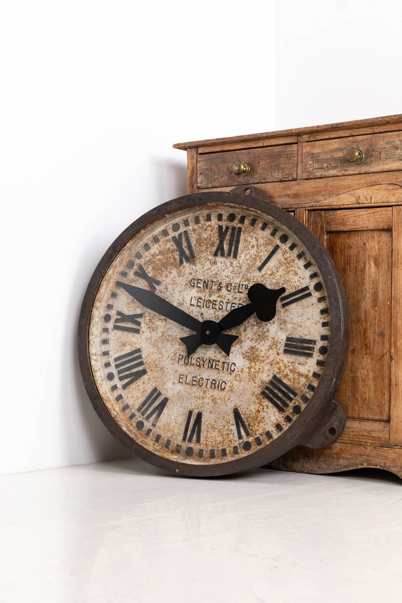 Cast Iron Pulsynetic Wall Clock from Gents of Leicester, 1930s for sale ...