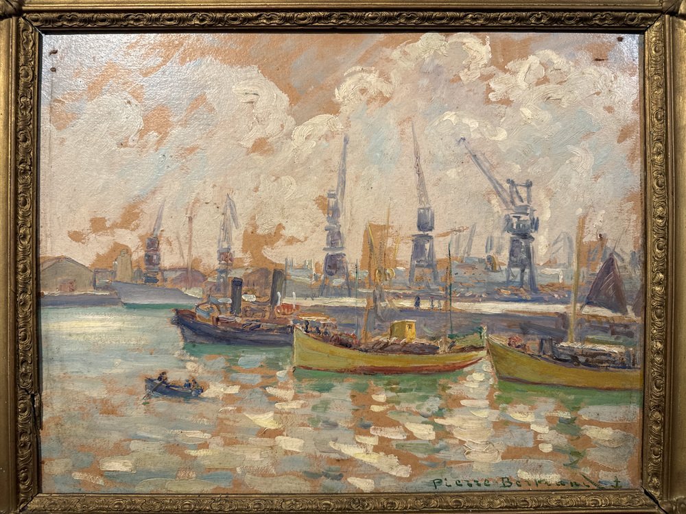 Bertand, Port of Casablanca, 1920s, Oil on Canvas for sale at Pamono