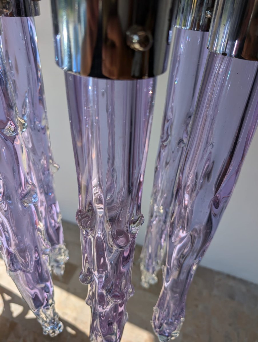 Murano Iridescent Glass Ceiling Light, 1970 for sale at Pamono