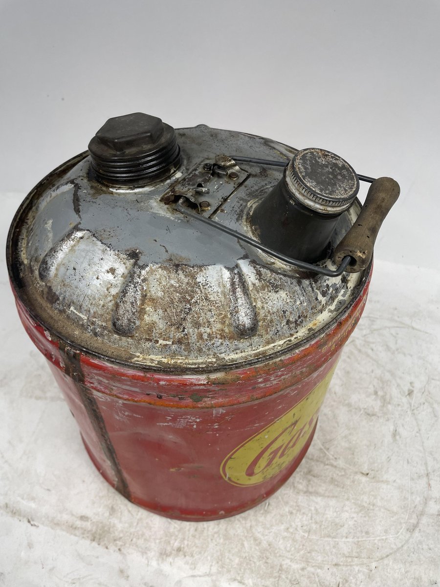 Vintage American Gasoline Petrol Can in Metal, 1940s for sale at Pamono