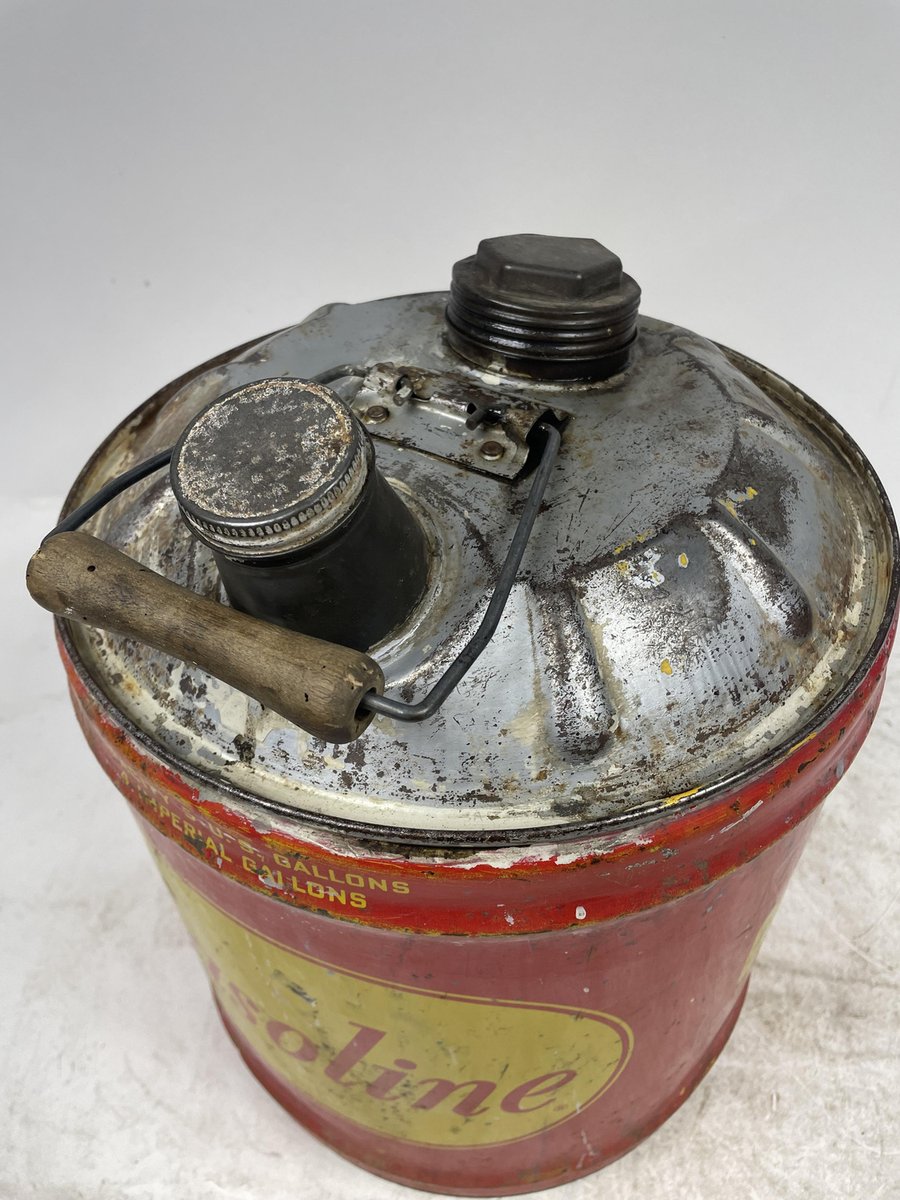 Vintage American Gasoline Petrol Can in Metal, 1940s for sale at Pamono