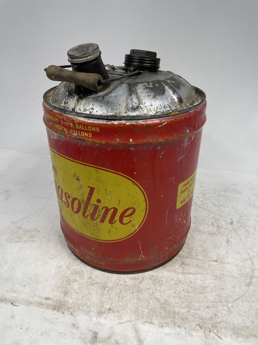 Vintage American Gasoline Petrol Can in Metal, 1940s for sale at Pamono