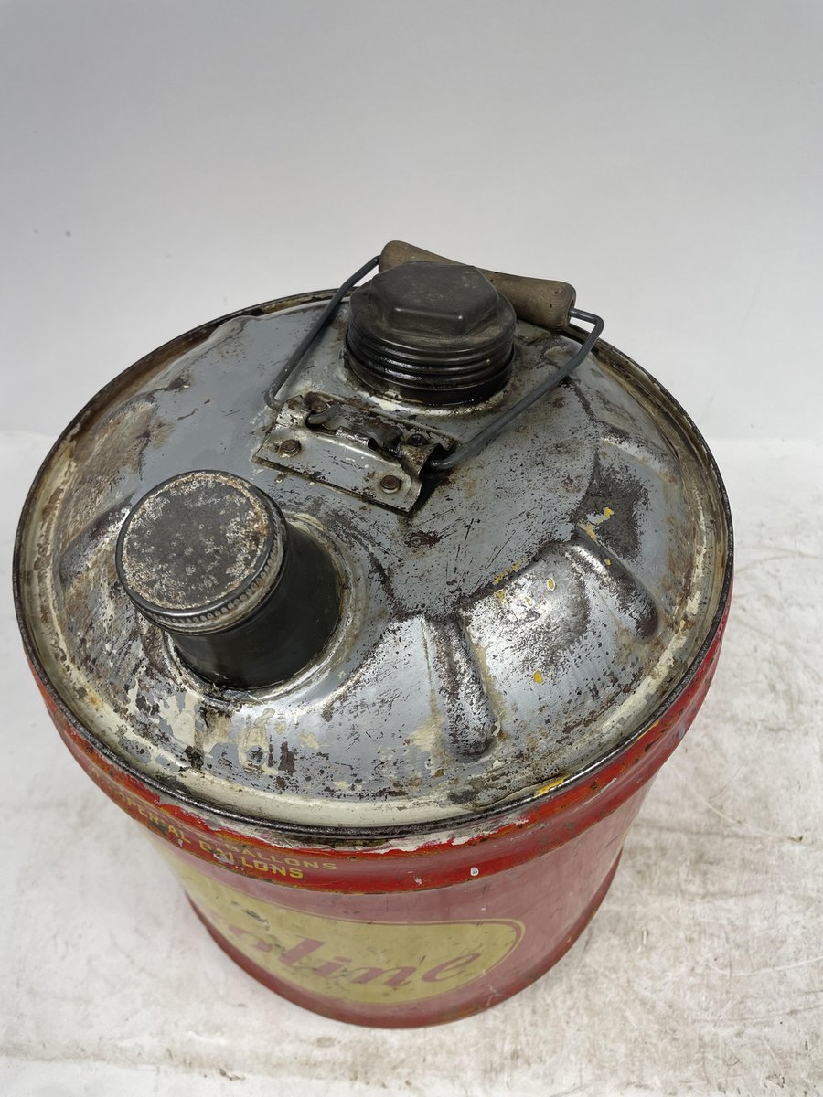 Vintage American Gasoline Petrol Can in Metal, 1940s for sale at Pamono