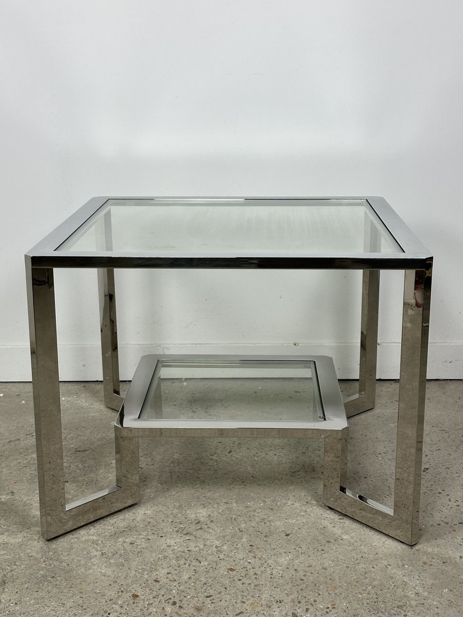 Chromed Metal Coffee Table / End Table, 1980s for sale at Pamono