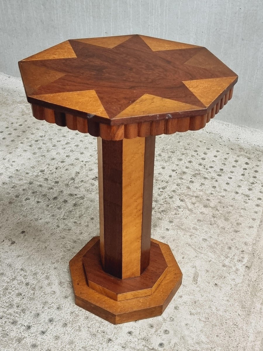 Art Deco Octagonal Side Table Plant Table, 1890s for sale at Pamono