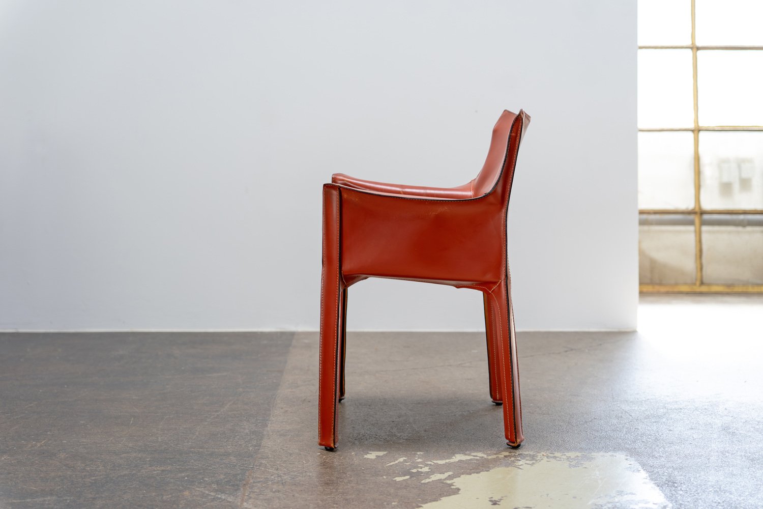 Cab 413 Chair in Leather by Mario Bellini for Cassina, 1980s for sale ...
