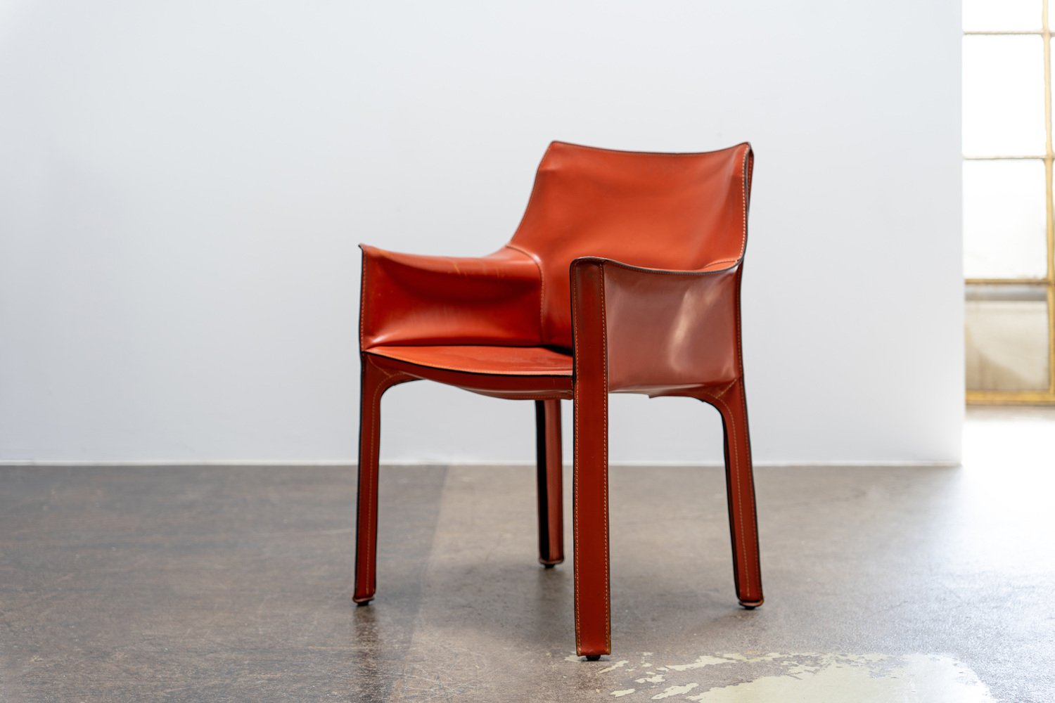 Cab 413 Chair in Leather by Mario Bellini for Cassina, 1980s for sale ...