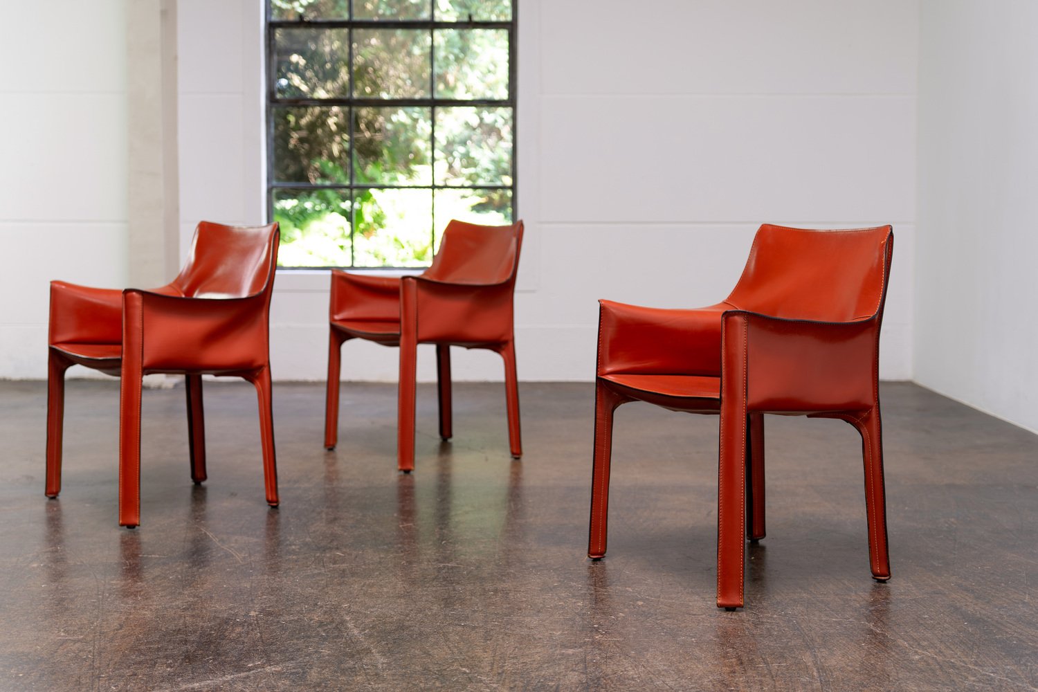 Cab 413 Chair in Leather by Mario Bellini for Cassina, 1980s for sale ...