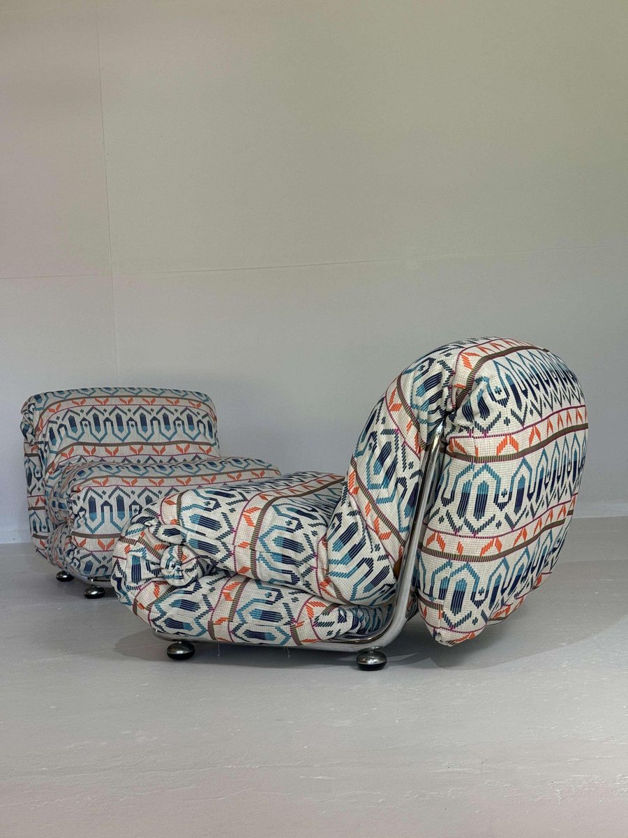 Set of Italian Funky Lounge Chairs for sale at Pamono