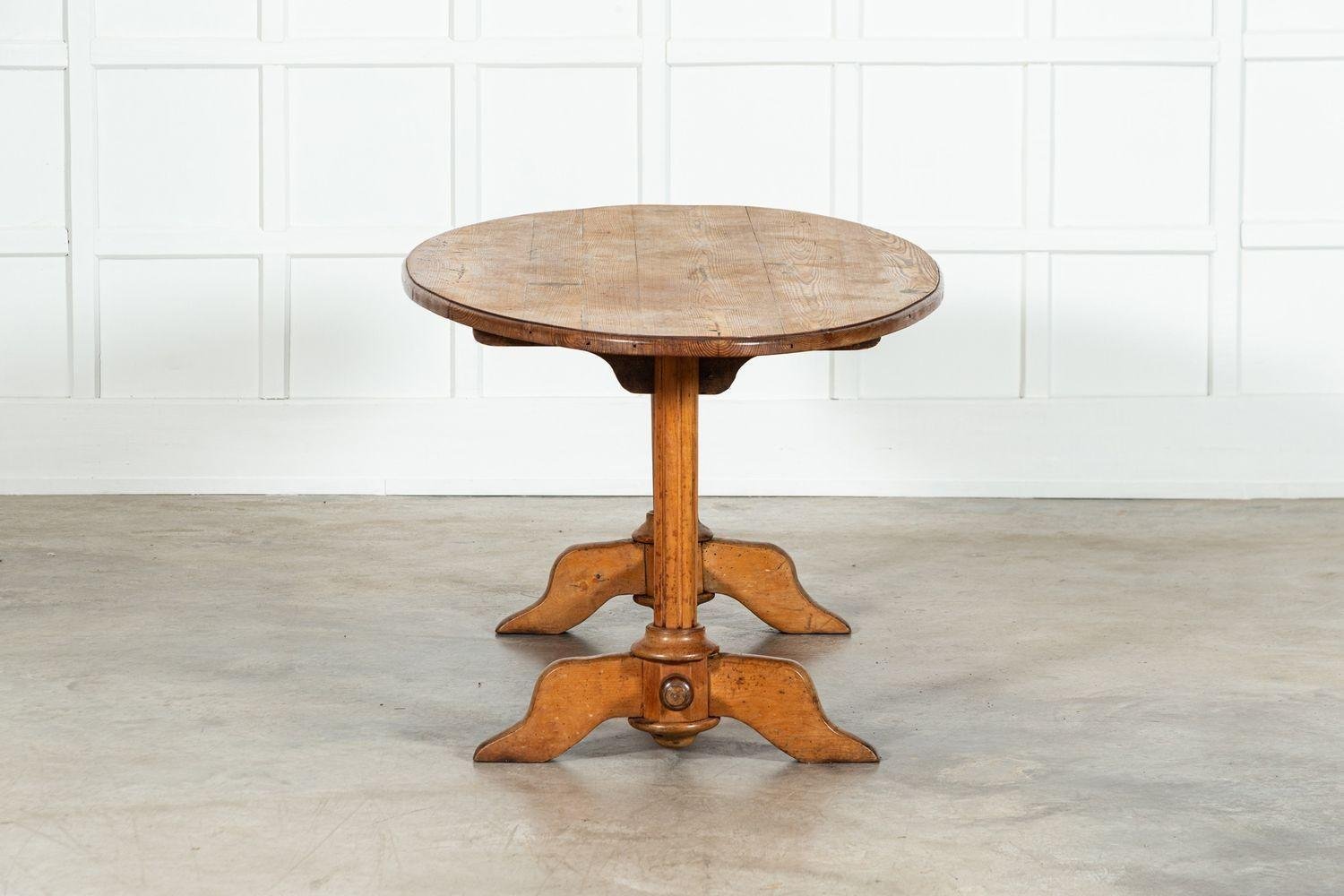 19th Century English Pine & Fruitwood Oval Dining Table, 1890s for sale ...