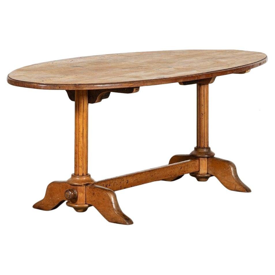 19th Century English Pine & Fruitwood Oval Dining Table, 1890s for sale ...