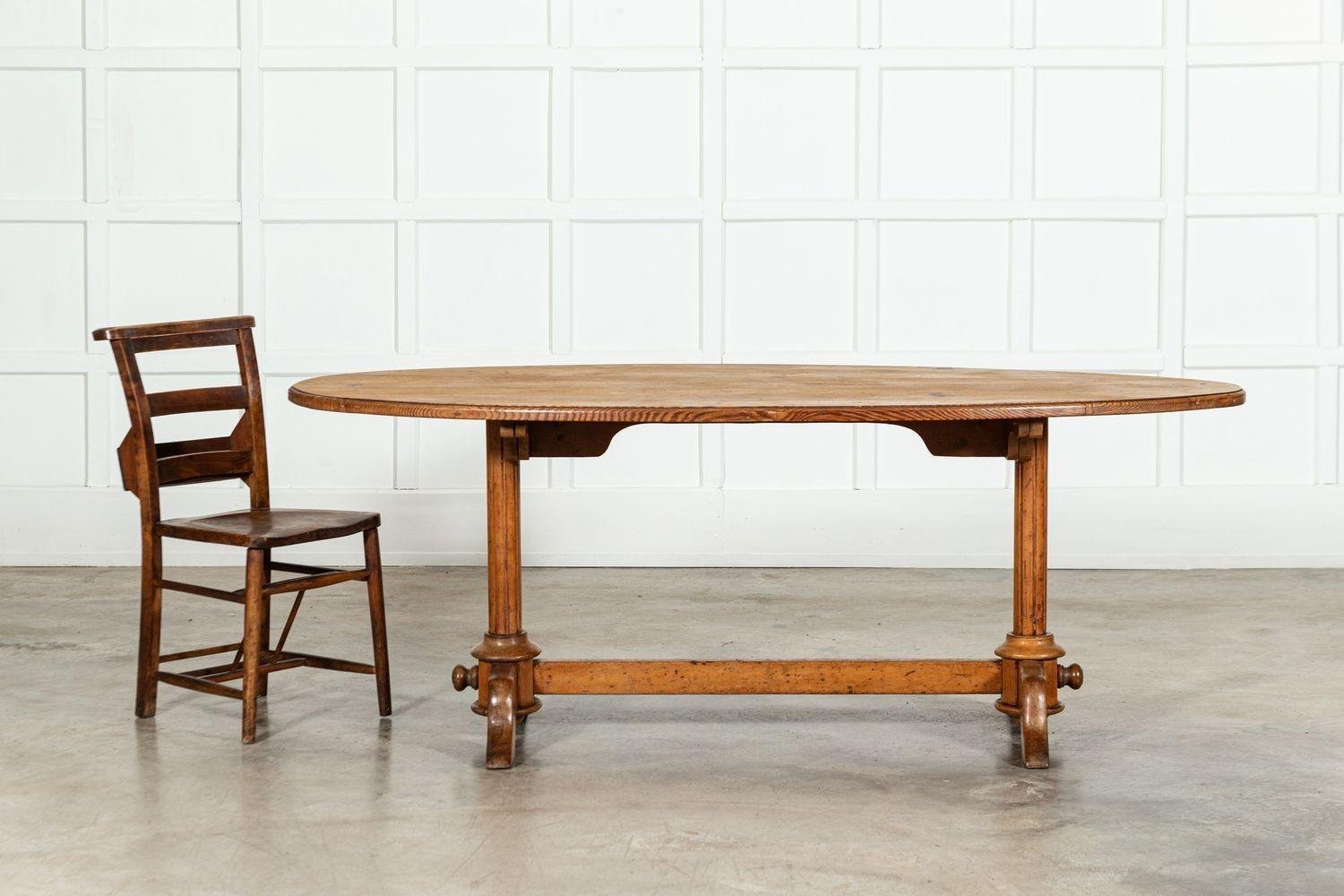 19th Century English Pine & Fruitwood Oval Dining Table, 1890s for sale ...
