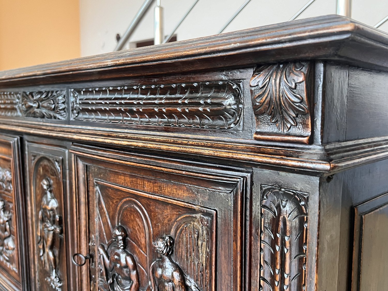 Antique Dutch Hand Carved Renaissance Raised Cabinet, 1890 for sale at ...