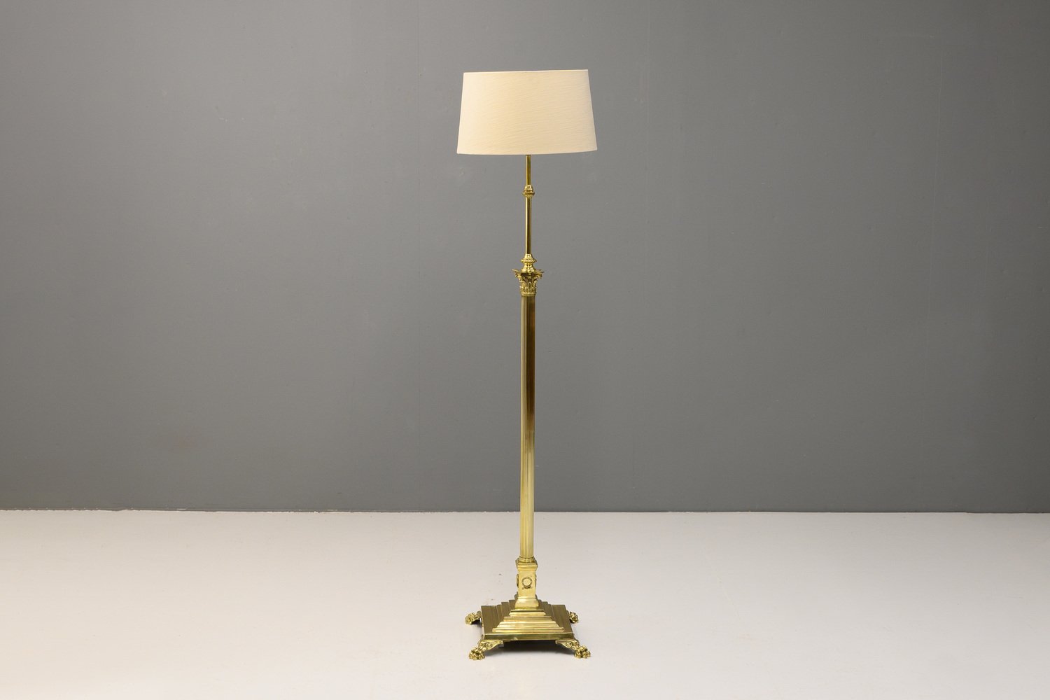 Antique Brass Standard Lamp, 1890 for sale at Pamono