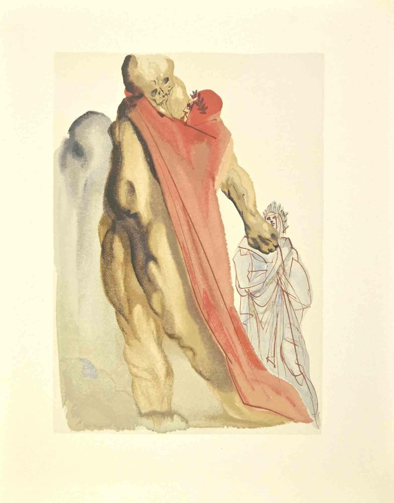 Salvador Dali, The Reproaches of Virgil, Woodcut, 1963 for sale at Pamono