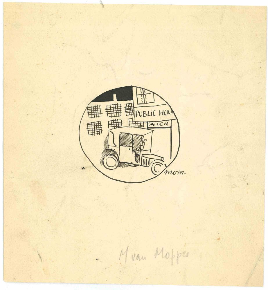 Maurice Van Moppes, The Saloon, China Ink, Early 20th Century for sale ...