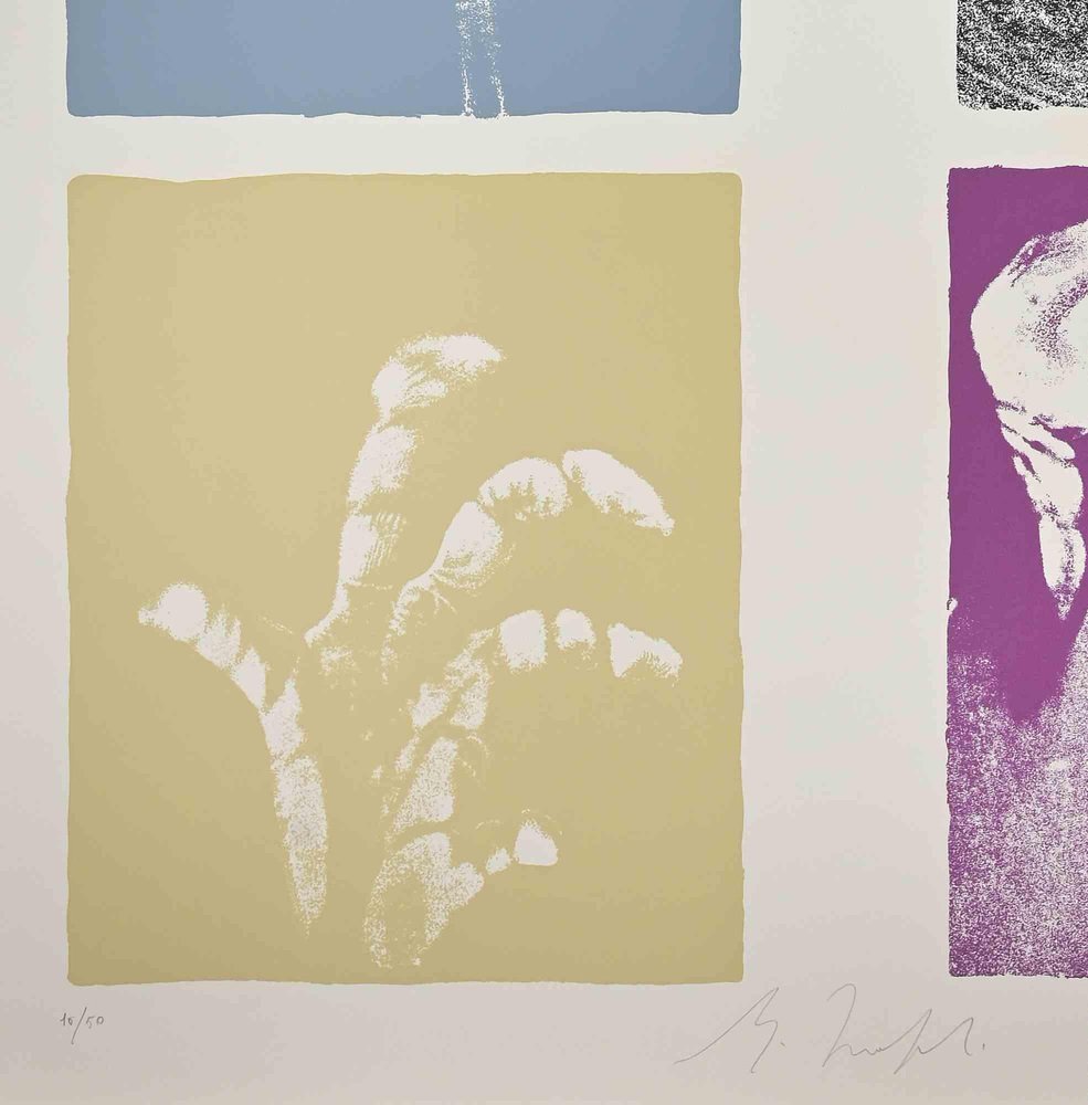 Mino Trafeli, Hands, Lithograph, 1980s for sale at Pamono