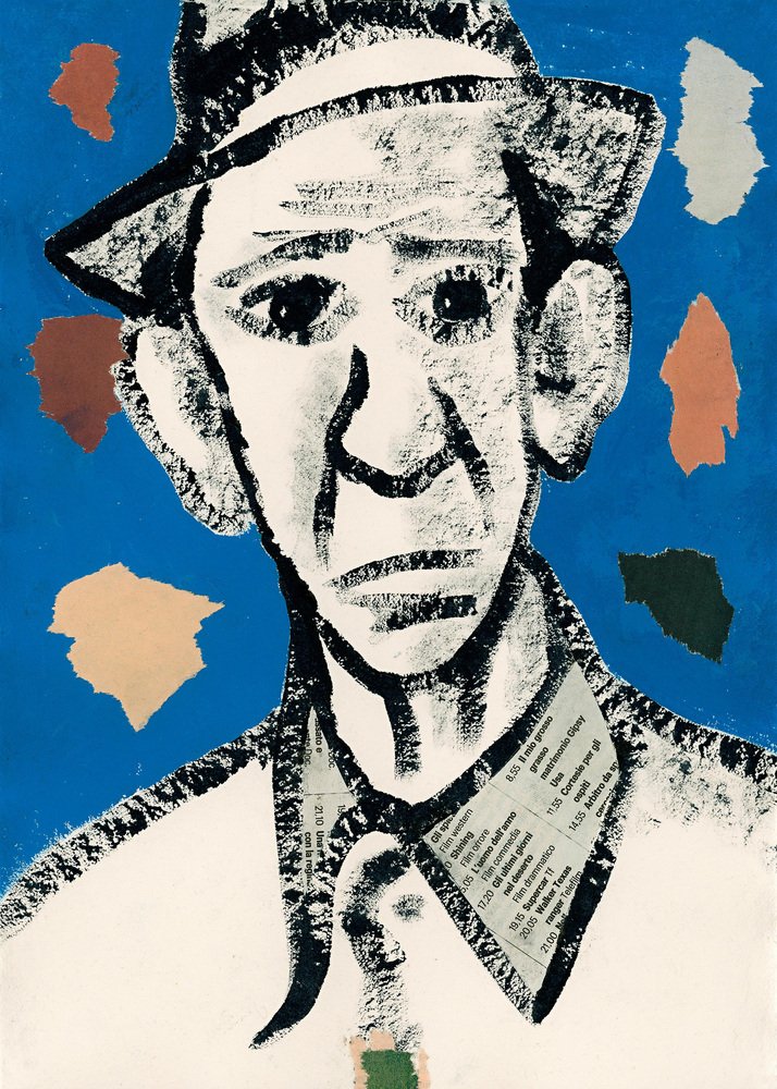 Fred Borghesi, Whatever Man, 2023, Watercolor and Collage on Paper for ...