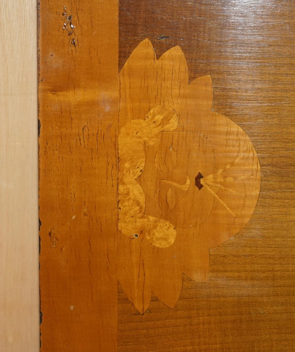 Large World Globe Map in Hand Carved and Inlaid Wood for sale at Pamono