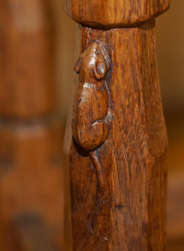 Burr Oak Stool by Robert Mouseman Thompson, 1930s for sale at Pamono