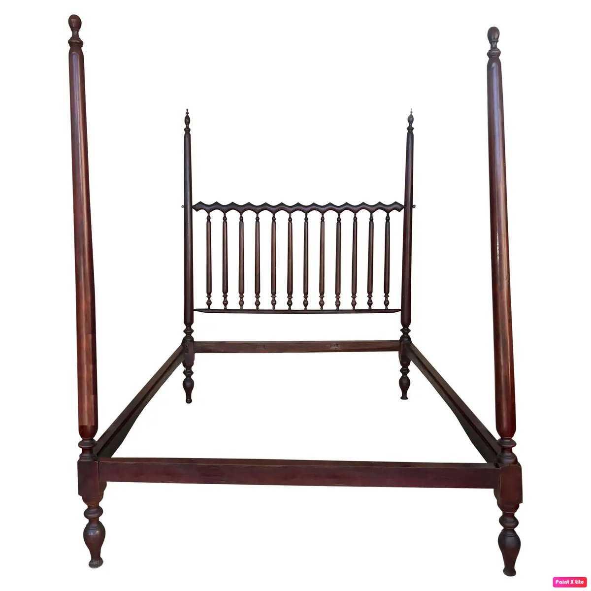 19th Century Baroque Queen Bed, 1890s for sale at Pamono