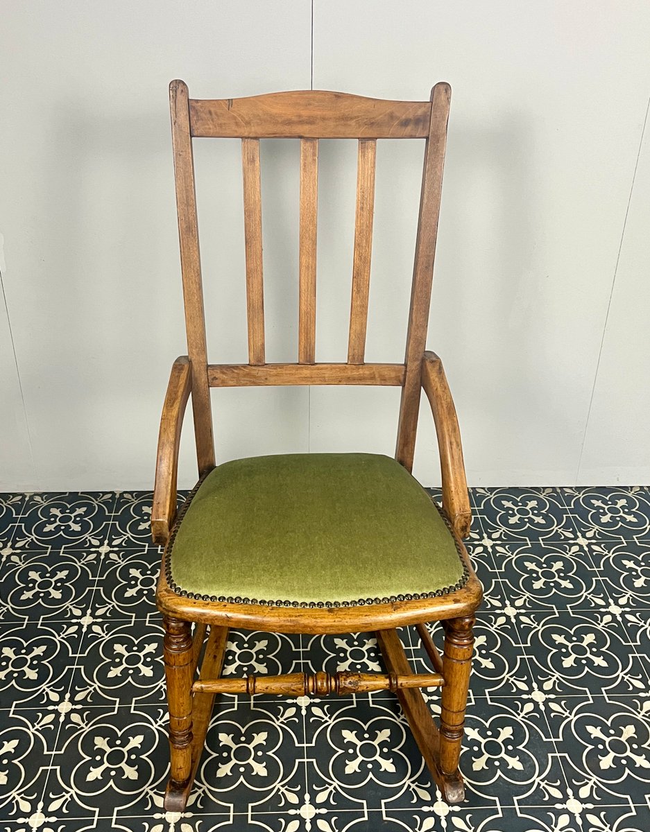Antique Victorian Oak Rocking Chair for sale at Pamono