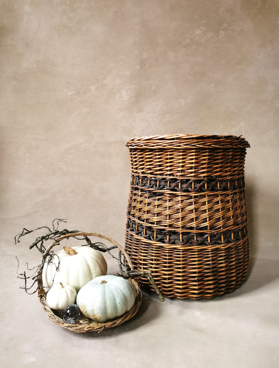 Vintage Laundry Basket in Rattan, 1970s for sale at Pamono