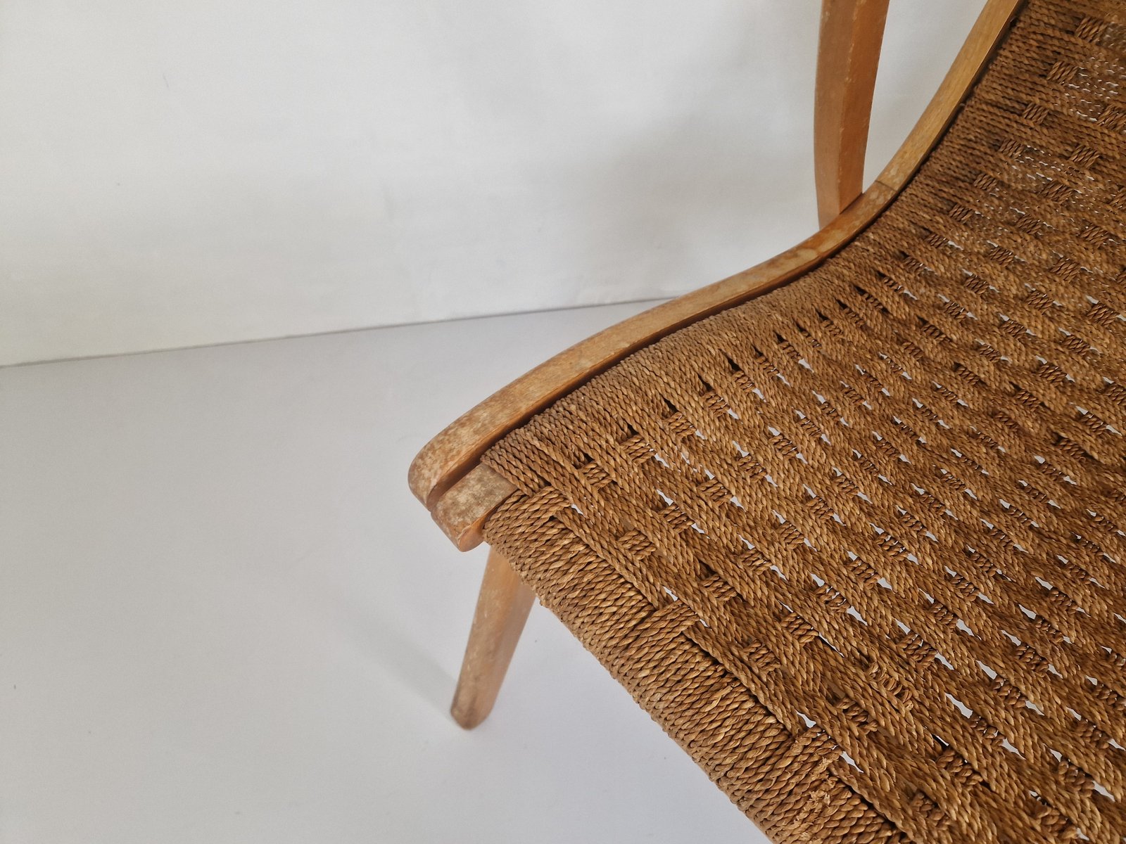 Rope and Beech Wood Easy Chair by Bas Van Pelt for Vroom & Dreesman ...