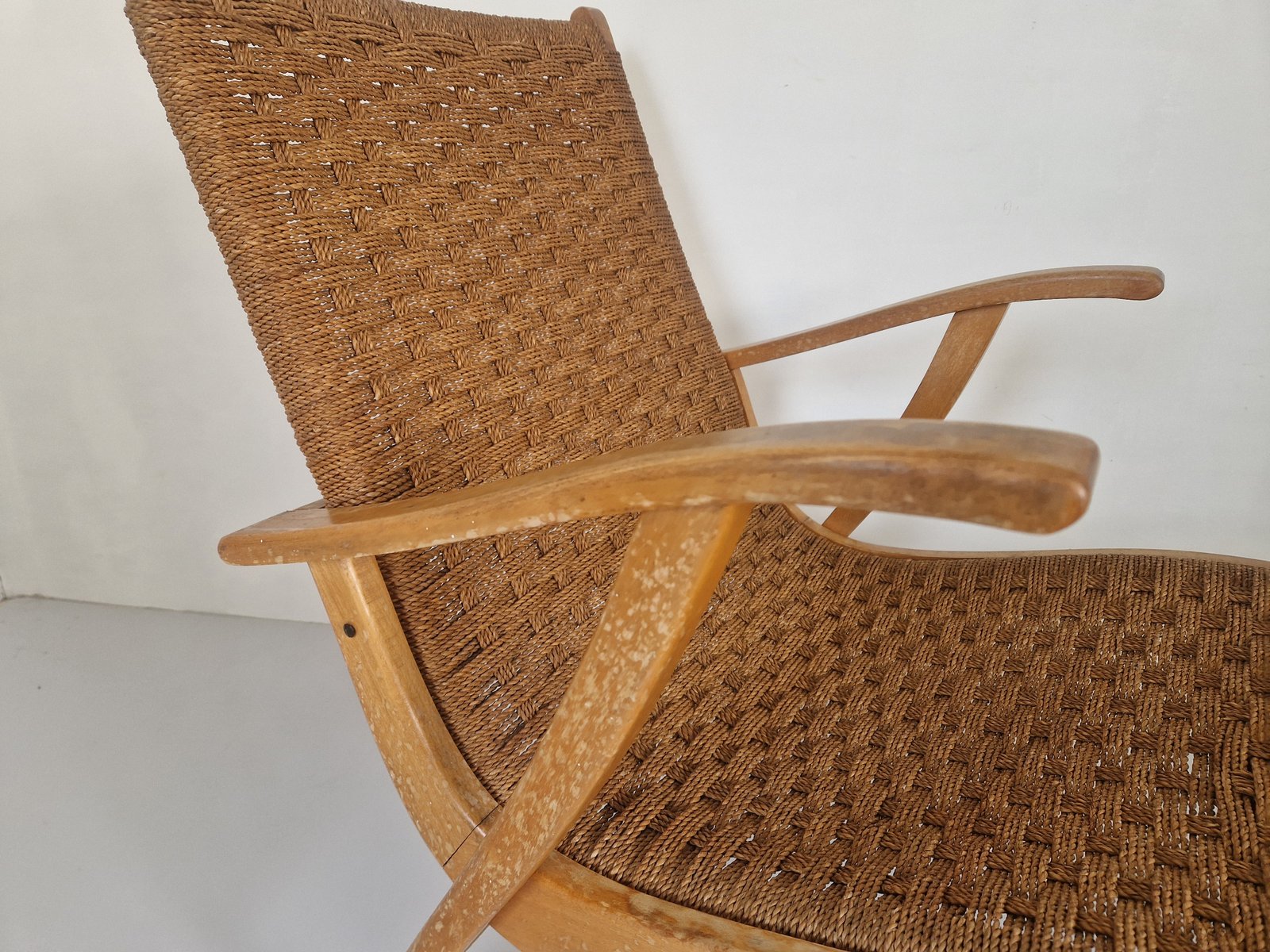 Rope and Beech Wood Easy Chair by Bas Van Pelt for Vroom & Dreesman ...