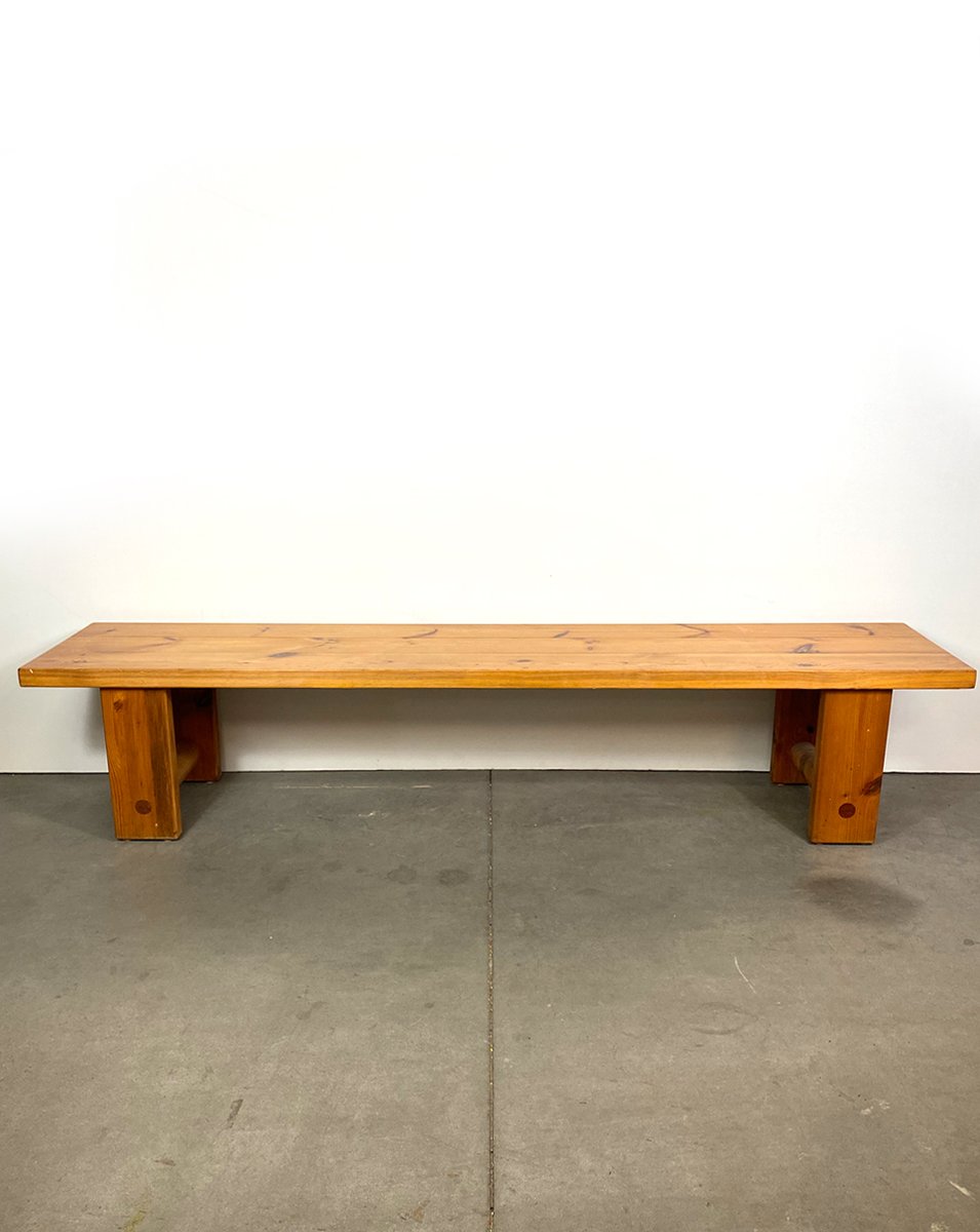 Scandinavian Pine Wooden Bench for sale at Pamono