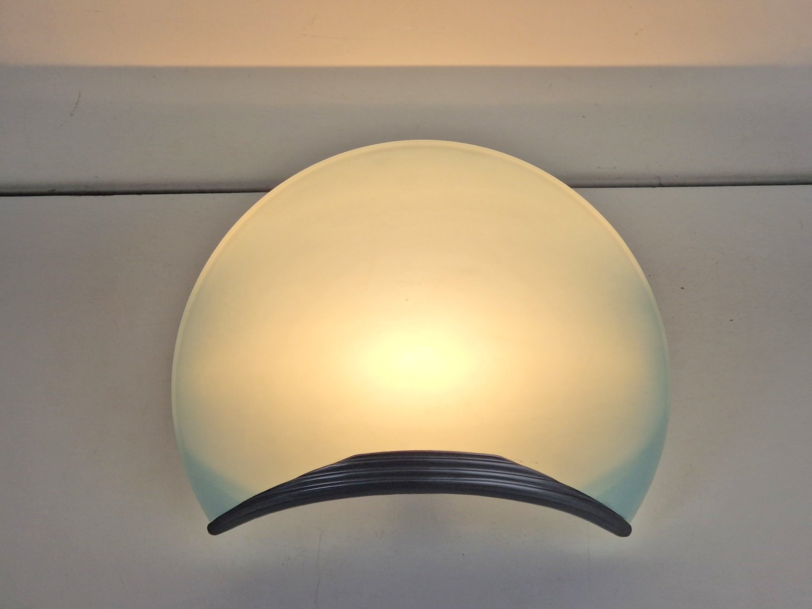 Shell Glass & Metal Wall Lamp by Alvaline Bologna, Italy, 1980s for ...