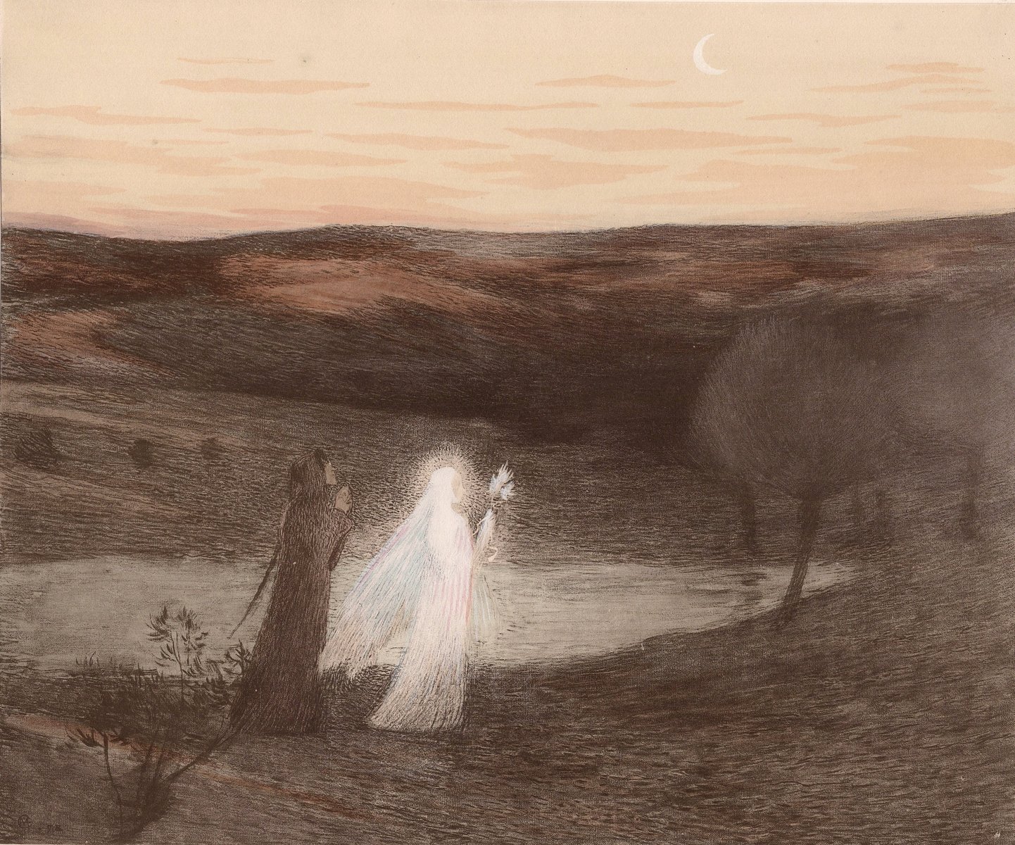 Henri Martin, Henri Martin, Dante Meets Beatrix, 1898, Original ...