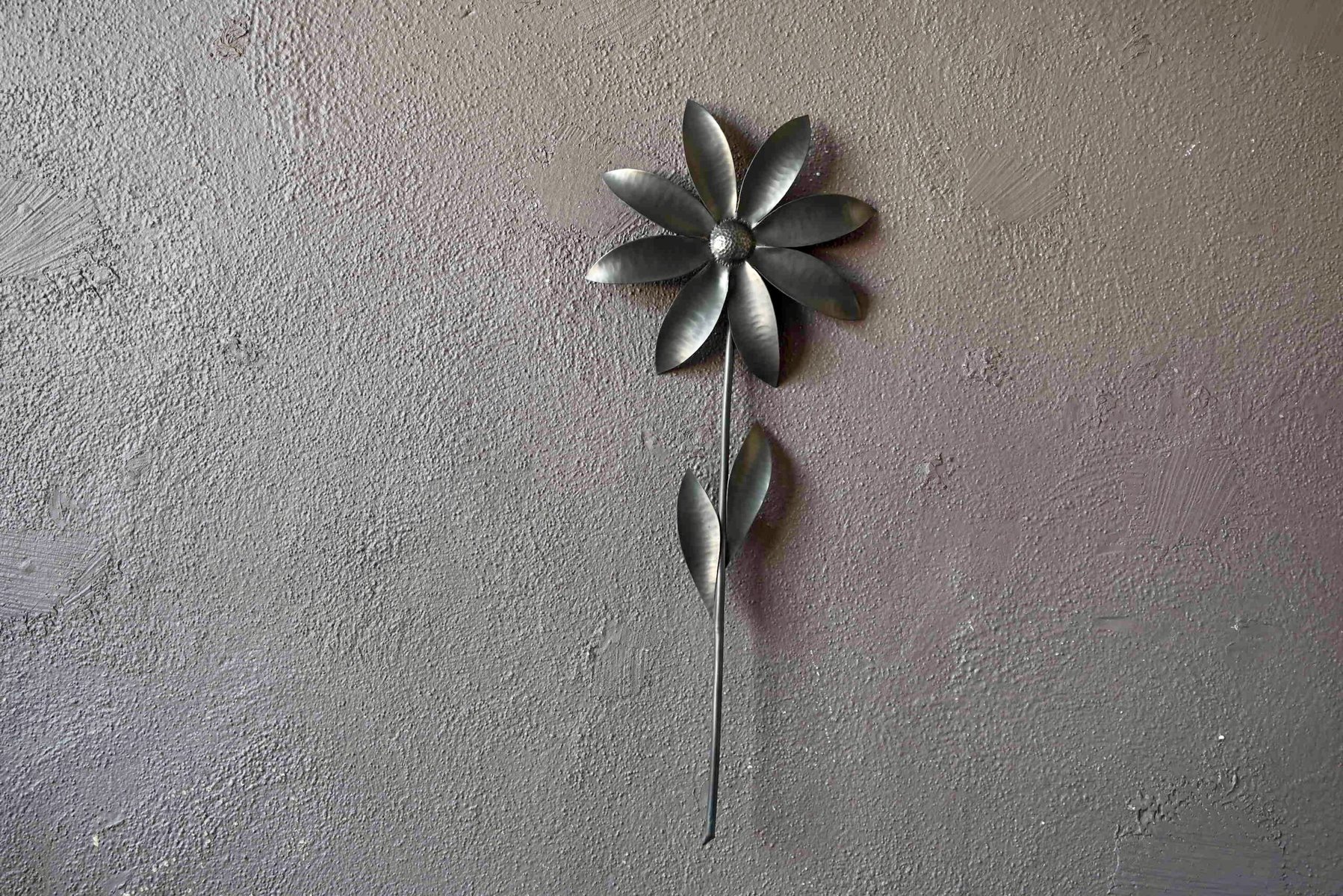 Large Silver Pewter Flower by Le Dauphin, 1960s for sale at Pamono
