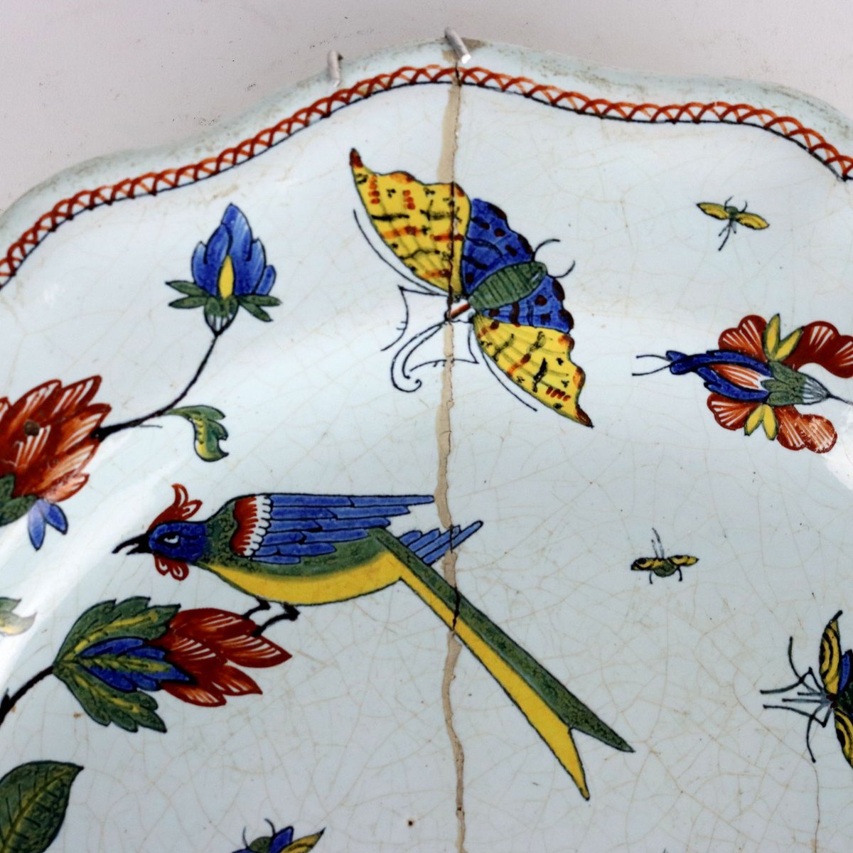 Antique French Plate in Majolica for sale at Pamono