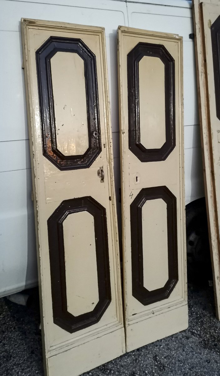 Antique Internal Door with Painted Hexagonal Tiles for sale at Pamono