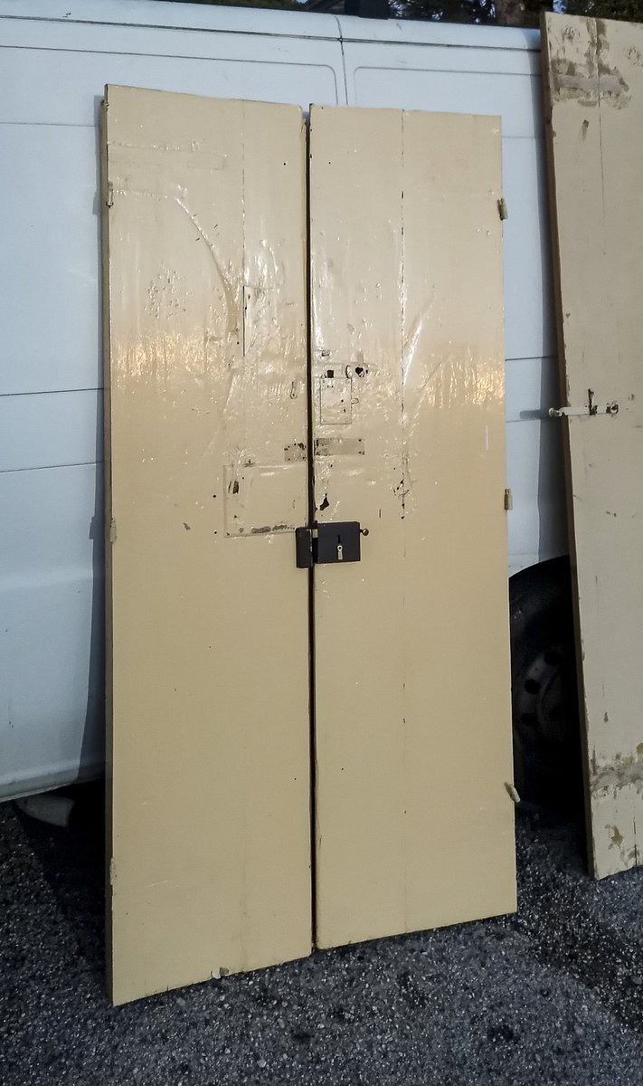 Antique Internal Door with Painted Hexagonal Tiles for sale at Pamono
