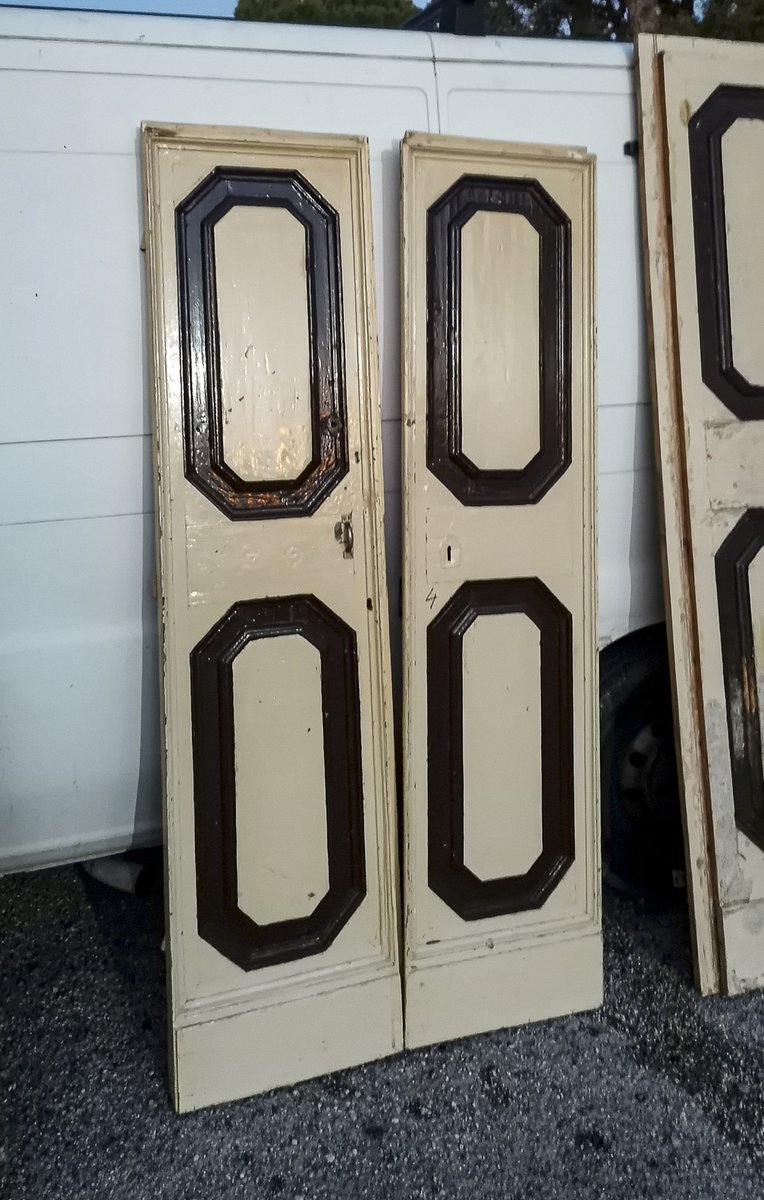 Antique Internal Door with Painted Hexagonal Tiles for sale at Pamono