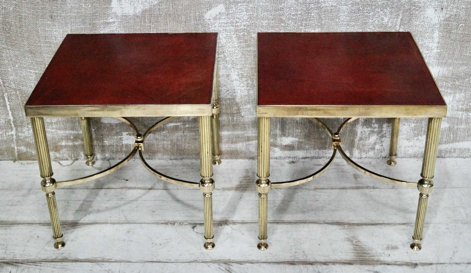 Antique Brass Side Tables, 1900, Set of 2 for sale at Pamono