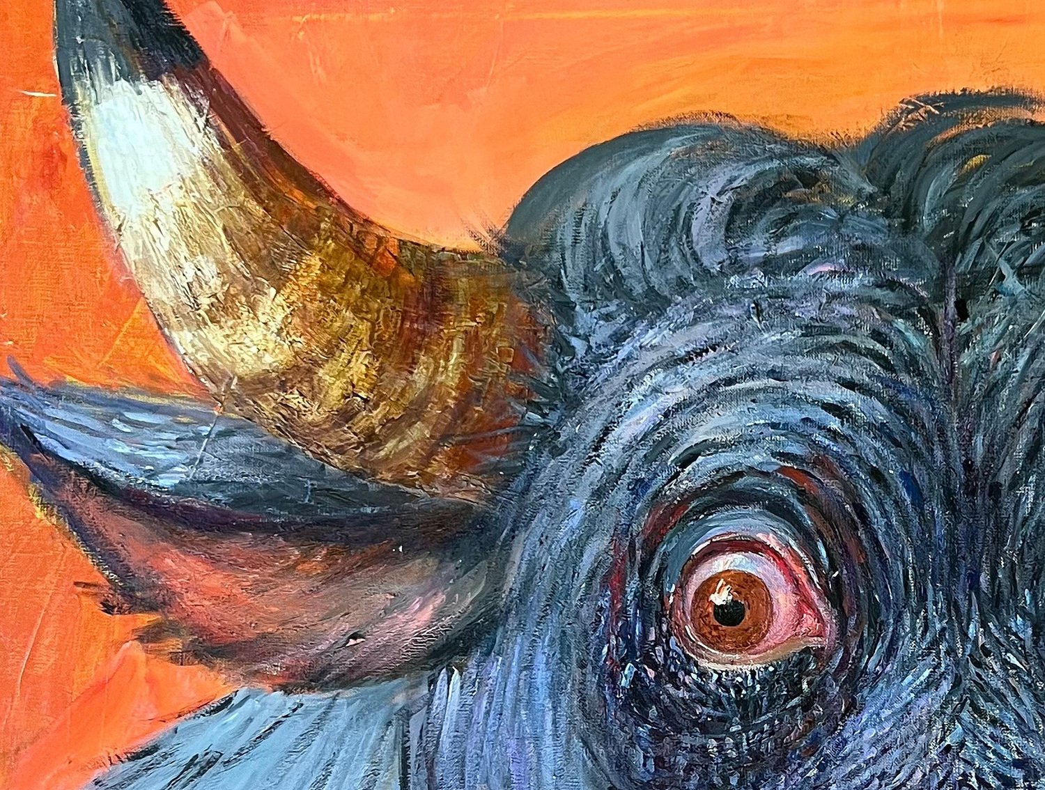 Dagnia Cherevichnika, Portrait of a Bull, 2024, Oil on Canvas for sale ...