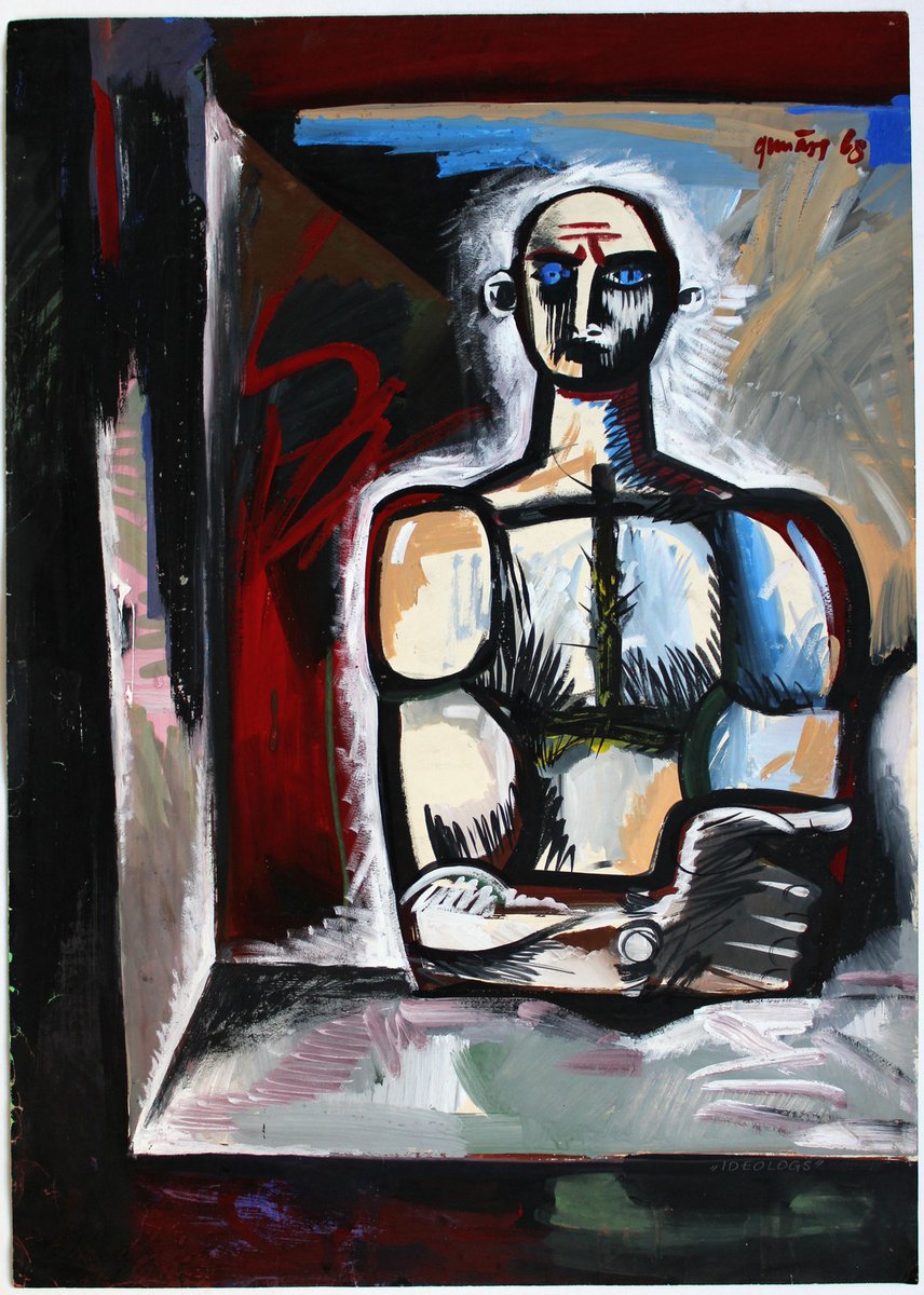Gunars Klava, Ideologist, 1968, Gouache on Paper for sale at Pamono