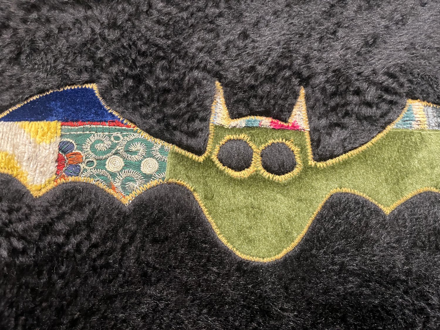 Handmade Flying Bat Silk Wall Hanging, 1980s for sale at Pamono