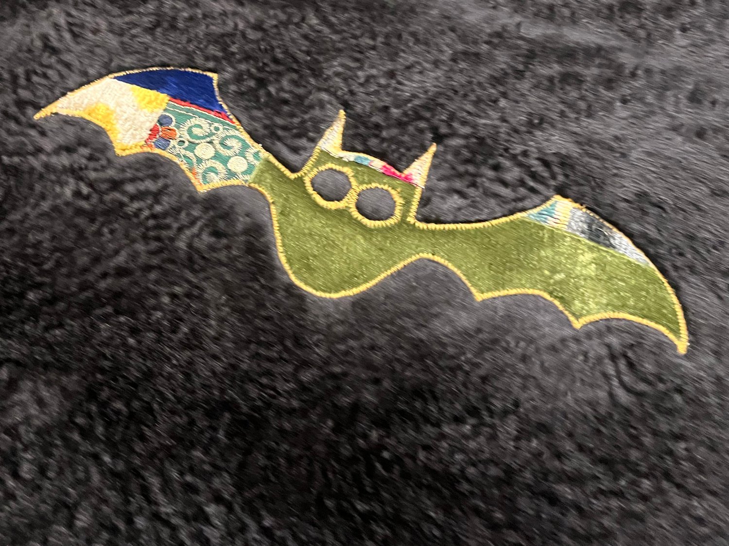 Handmade Flying Bat Silk Wall Hanging, 1980s for sale at Pamono