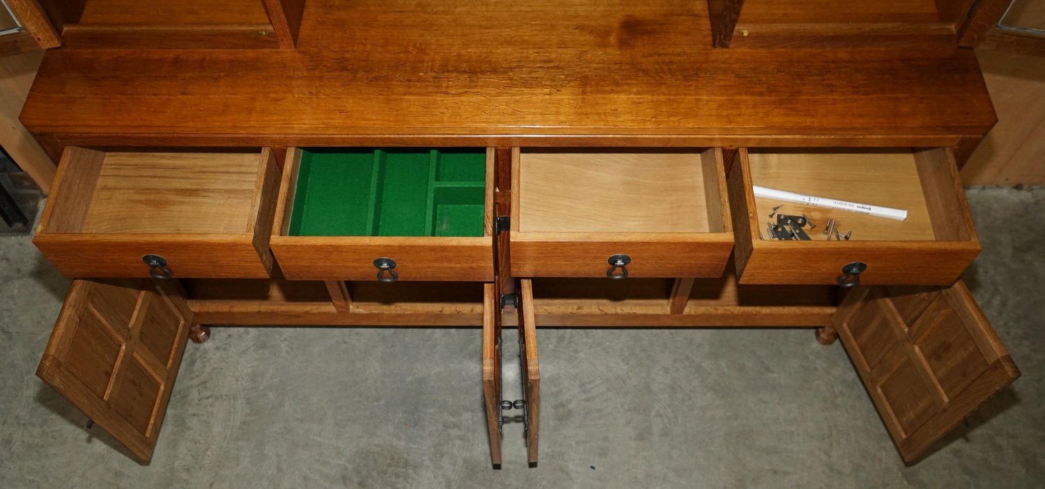 Vintage Oak Display Cabinet by Robert Mouseman Thompson for sale at Pamono
