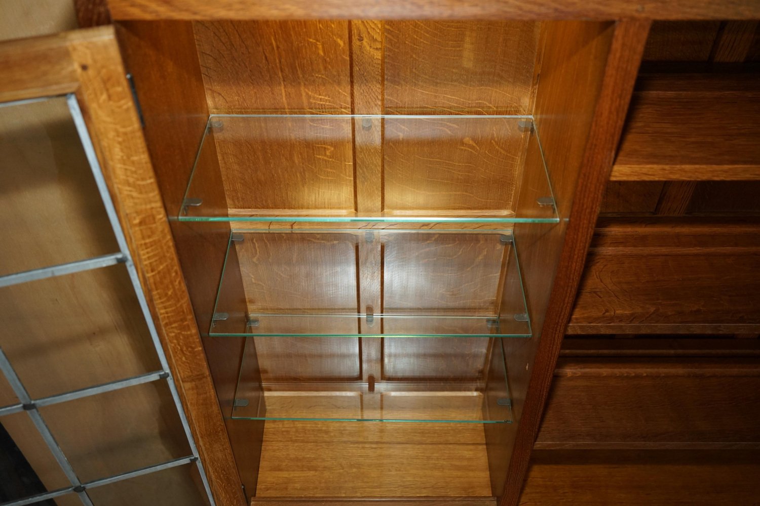 Vintage Oak Display Cabinet by Robert Mouseman Thompson for sale at Pamono